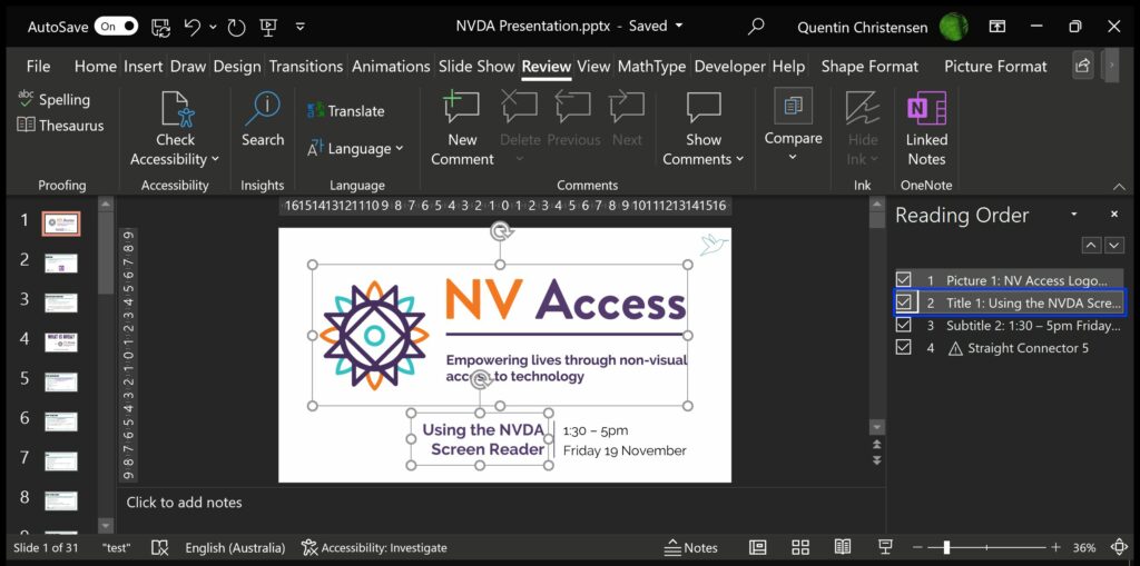 NV Access | In-Process 19th November 2021