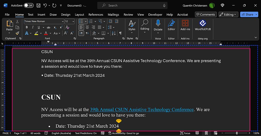 NV Access | In-process 15th March 2024